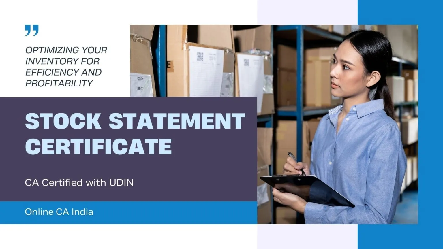 Stock Statement / Inventory Valuation Certificate » Online CA India