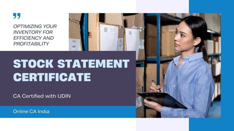 Stock Statement / Inventory Valuation Certificate » Online CA India